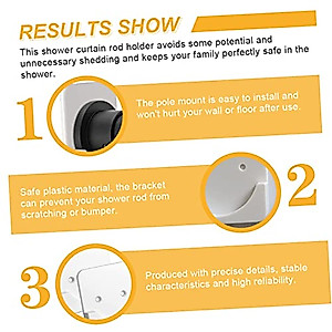 Cabilock 4pcs Pole Hanger Shower Bar for Curtain Clothes Hanger Hooks Wall Mounted Holder Wardrobe Closet Rod Bracket Shower Curtain Rod Brackets Bath Rod Wall Holder Shower Rod Holder Abs