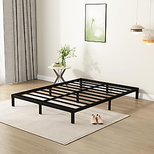 DiaOutro 9 Inch Full Size Bed Frame Heavy Duty Low Profile Metal Platform No Box Spring Needed Mattress Foundation, Easy to Assembly, Noise Free, Black