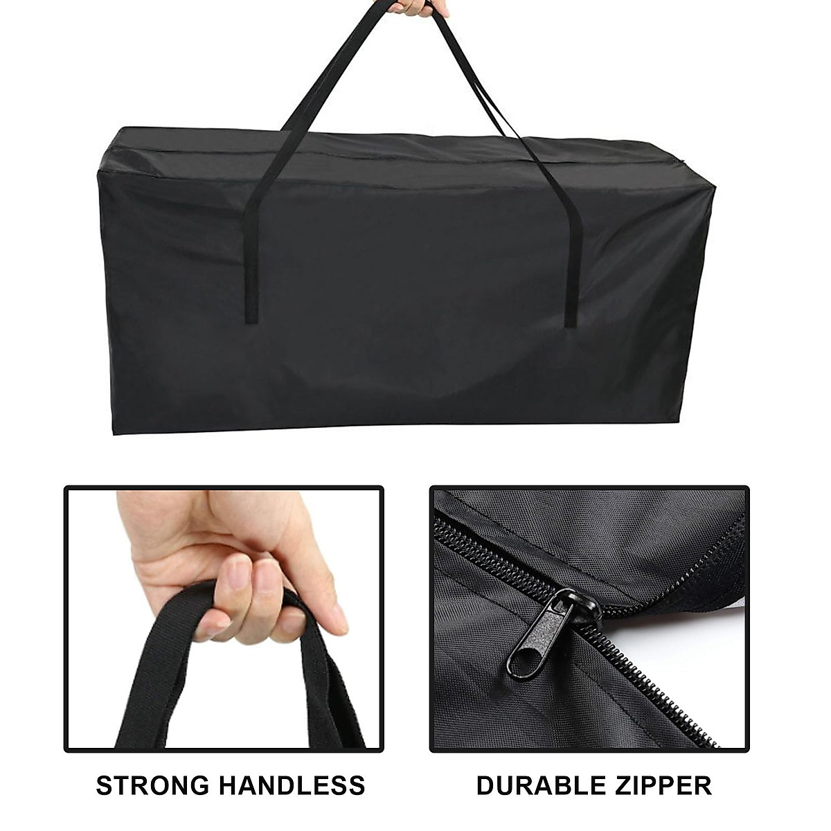 Aidetech Patio Furniture Cushions Storage Bag, 68" L x 30" W x 20" H Waterproof 420D Outdoor Patio Furniture Cover, Cushion Storage Bag for Clothes, Pillows, Christmas Tree with Zipper and Handles