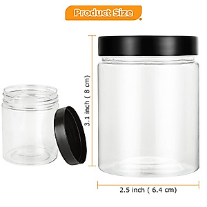 40PCS Plastic Jars with Lids 8oz Empty Plastic Containers with Lids Clear Small Containers Storage Jars Small Containers Storage Jars for Storing Dry Food Makeup Slime Honey Jam