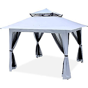 MASTERCANOPY Patio Gazebo Outdoor Pop Up Gazebo with Mesh Walls (13x13 White)