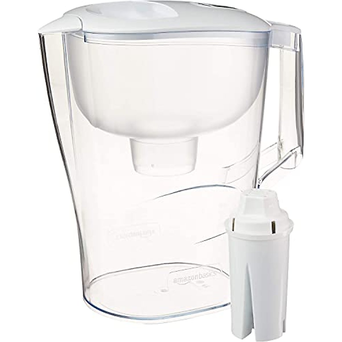 Amazon Basics 10-Cup Water Pitcher with Filter Included, Compatible with Brita