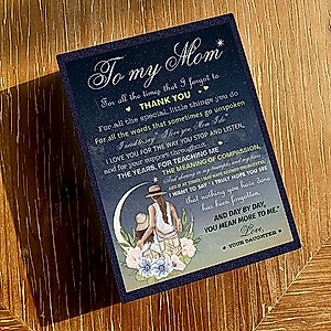 Inspirational Gifts for Women, Mom Gifts, Mother Birthday Gifts, Christmas Mothers Day Thank You Gifts for Mom from Daughter - You Mean More to Me Wooden Box 6 x 8 Inches