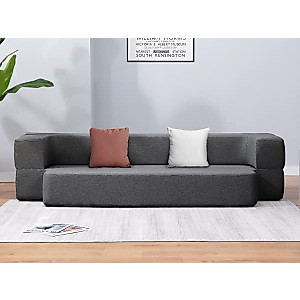 BALUS 8.6 Inch Folding Sofa Bed Couch,Twin Size Floor Sofa Bed Foldable, Memory Foam Futon Couch,Fold Out Sofa Bed Convertible Sleeper Sofa Bed for Living Room/Bedroom/Guest Room/Office
