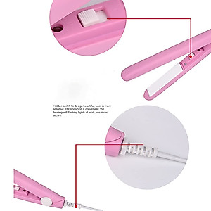 Jocelynnae Ceramic Mini Hair Curler, Optimisticn Ceramic Mini Hair Curler for Short Hair, 2 in 1 Mini Ceramic Curler and Hair Straightener,Mini Curling Iron 1/2 Inch Barrel Short Hair (Black)