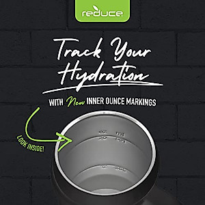 Reduce 24 oz Tumbler with Handle - Vacuum Insulated Stainless Steel Travel Mug with Sip-It-Your-Way Lid and Straw - Keeps Drinks Cold up to 24 Hours - Sweat Proof, Dishwasher Safe - OM Phantom