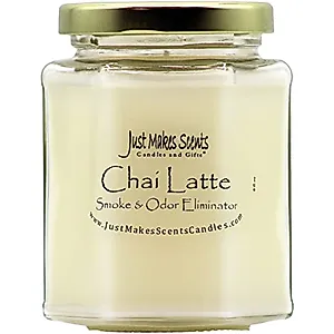 Chai Latte Scented Smoke and Odor Eliminator Candle - Neutralizes Cigarette, Food and Pet Smells - Hand Poured in The USA by Just Makes Scents