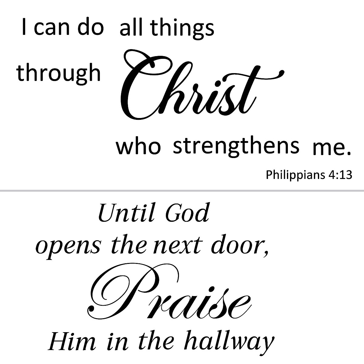 2 Sets Bible Verse Wall Decals Vinyl Inspirational Quotes Wall Decals Positive Saying Wall Stickers Christian Scripture Motivational Decal Religious Wall Decor for Women Family Home Bedroom