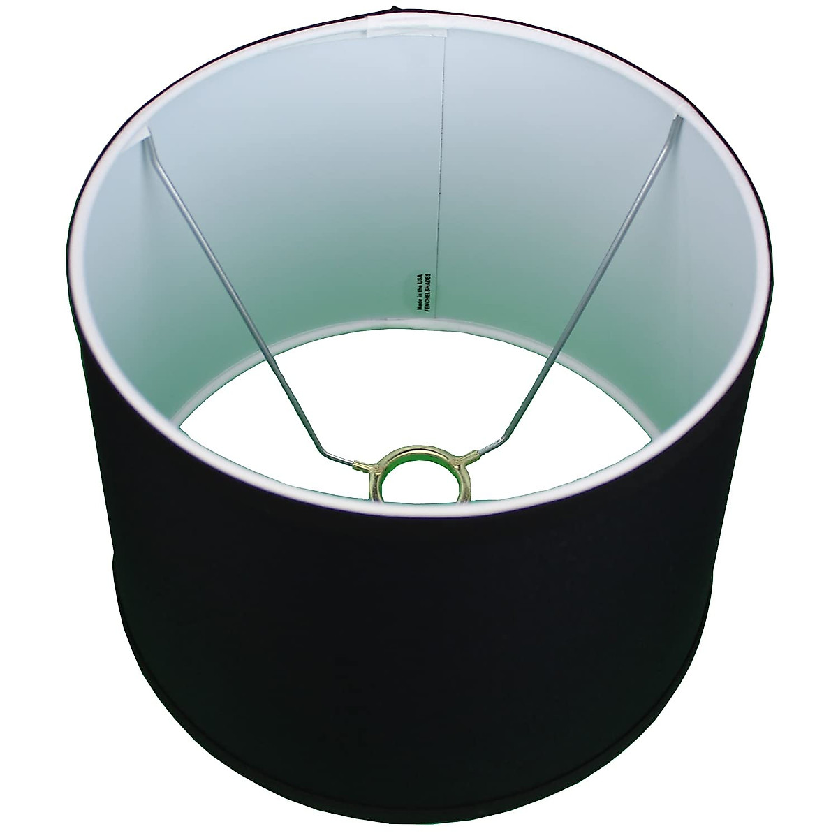 FenchelShades.com Drum Lampshade 9" Top Diameter x 10" Bottom Diameter x 7.5" Slant Height with 6" Drop Slip Uno Attachment (Linen Black)