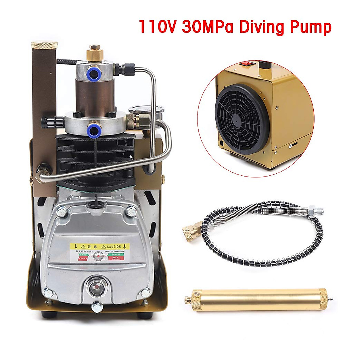 SAHUANIYE 30mpa 4500psi PCP Air Compressor Submersible Pump, 110V Electric Submersible Pump Scuba Compressor, High Pressure Air Compressor Air Pump, Suitable For Fire Fighting And Diving