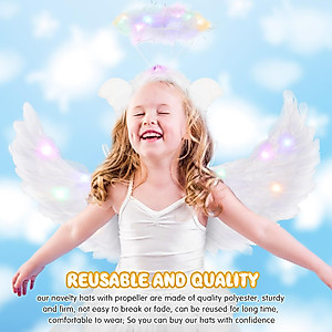 Liitrsh 4 Sets Light up Angel Wings and Headband Set White Angel Wings Costume for Girls Led Angel Feather Wings for Kids Women Halloween Christmas