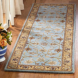 SAFAVIEH Heritage Collection 9' x 12' Blue/Gold HG958A Handmade Traditional Oriental Premium Wool Area Rug