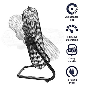 Big Air | Industrial Grade Air Circulator for Garage, Shop, Home, Barn Use (20" Floor Fan)