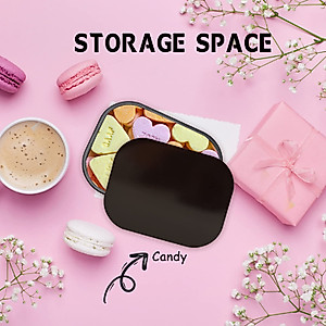 Metal Tray with Soft Magnetic Lid Black Tray with Spill Proof Cover Small Mini Rolling Trays Storage for Home or On-The-Go