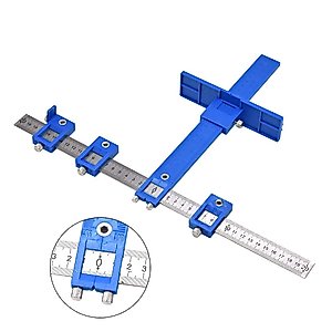 WECANDO Punch Locator Drill Guide Sleeve Cabinet Hardware Jig Wood Drilling Dowelling Hole Saw Master System for Installation of Handles, Knobs on Doors and Drawer Pull