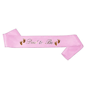 Dad to Be & Mom to Be Sash for Baby Shower - Pink with Gold Letters Dad and Mom to Be Sash Baby Shower | Girl Baby Shower Sash Father Mother Decorations Gender Reveal Belly Sash New Princess Favor