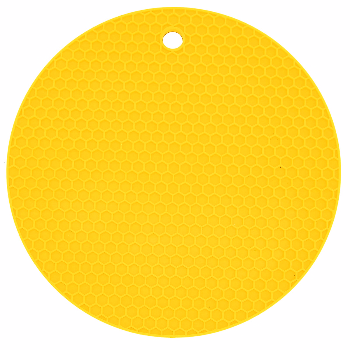 Natudeco Table Placemat Silicone Mat Round Shape Silicone Safe Grabs Food Grade Thickened Microwave Mat Insulation Pad Protective Hot Pad Multi Purpose Mat(Yellow)