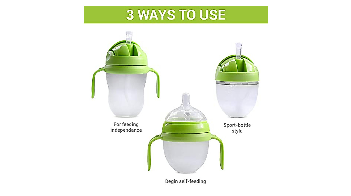 3-in-1 Sippy Cup Kit for Comotomo Bottles - Green