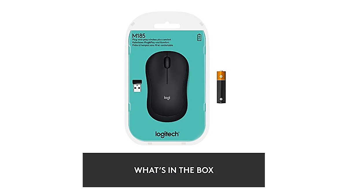Logitech M185 Wireless Mouse - Compact, Ambidextrous, Long Battery Life