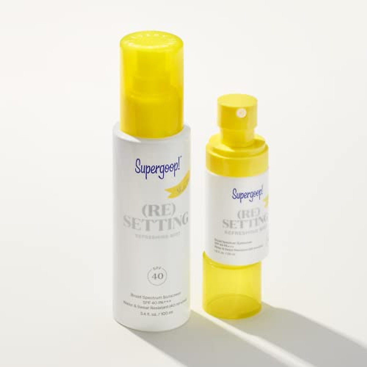 Supergoop! (Re)setting Refreshing Mist - 1 fl oz, Pack of 2 - SPF 40 PA+++ Facial Mist - Sets Makeup, Refreshes UV Protection & Helps Filter Pollution - Light, Natural Scent