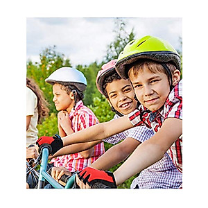 3 Pairs Kids Bike Gloves Half Finger Gloves MTB Road Sport Gloves Anti-Slip Gel Gloves for Children Cycling Biking Breathable Gloves (Black, Army Green, Red, 6-10 Years)