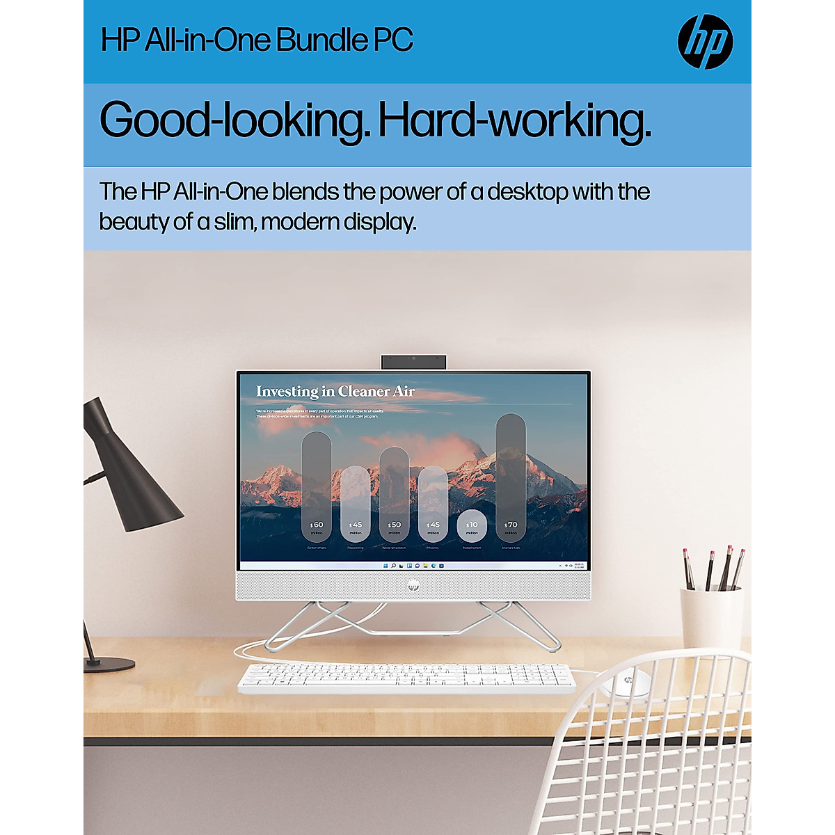 HP All-in-One PC, 23.8" FHD Micro-Edge Touchscreen Display, AMD Ryzen 5 Processor, AMD Radeon Graphics, 12 GB RAM, 512 GB SSD, Windows 11 Home OS, Wi-Fi (24-cb1142, 2022) (Renewed)