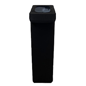 YOUR CHAIR COVERS - 23 Gallon Spandex Slim Jim Narrow Trash Can Cover - Black