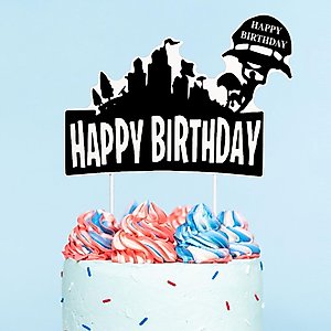 Auteby Happy Birthday Cake Topper - Video Game Birthday Party Cake Decorations Party Supplies