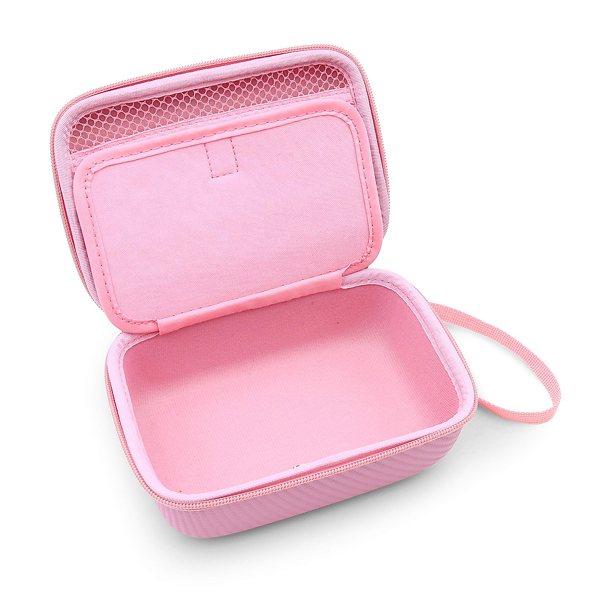 CASEMATIX Camera Travel Case Compatible with PROGRACE, Ourlife, Dragon Touch and More Waterproof Toy Camera Video Recorders - Pink Case for Toy Action Camera and Accessories