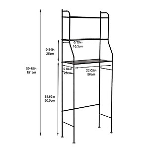 Volowoo 3-Tier Toilet Bathroom Rack,Toilet Storage Rack, Over-The-Toilet Bathroom Spacesaver - Steel and Easy to Assemble (Black)