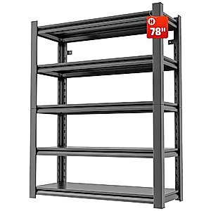 Phonando 78" H 47.2" Wide Garage Shelving,Thickened Heavy Duty Metal Shelving Adjustable Shelves,Garage Storage Shelves,Shelving Rack Industrial Shelving Tool Shelf for Basement Metro