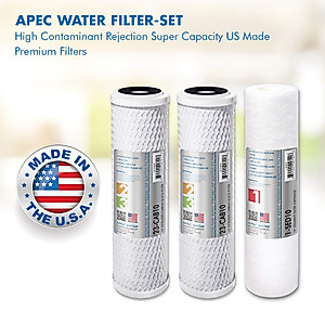 APEC Water ULTIMATE Series Replacement Filter Set for RO Systems + APEC Inline Carbon Filter