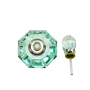 KECHU Delicate Green Empty Crystal Perfume Bottle Refillable Glass 3ml Transparent Green Decor