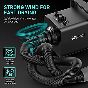 Dog-Blow-Dryer, 4.3HP/3200W Pet Grooming Dryer with Adjustable Speed and Temperature Control Pet Dryer, Dog Hair Dryer with 4 Nozzle