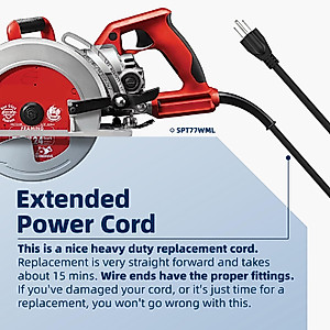 95104L Replacement Cord Compatible with SKILSAW Worm Drive Saw SPT77WM SPT78W Circular Saw Power Cord Parts,Heavy Gauge for SKIL SAW Power Tool Replacement Assembly Accessories