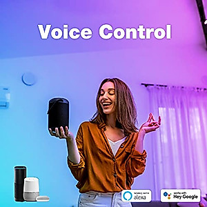 FLSNT Color Changing Smart Light Bulbs, LED WiFi 2.4G Light Bulb, Works with Alexa, Google Home Assistant, 9W(60W Equivalent), BR30, E26 Base, 2 Pack