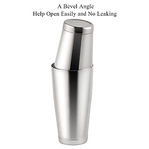 Barfame Boston Shaker Tins 304 Stainless Steel Cocktail Shaker with 2 Pieces: 18oz & 28oz (Silver)