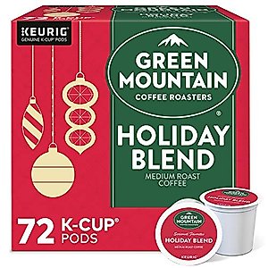 Green Mountain Coffee Roasters Holiday Blend, Single-Serve Keurig K-Cup Pods, Medium Roast Coffee, 12 count (Pack of 6)