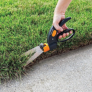 Fiskars 362050-1001 StaySharp Max Reel Push Lawn Mower, Eco Friendly, 18” Cut Width, 18 Inch, Black & 92146964J Garden, Shear Ease 360 Degree Swivel Grass Trimmer, Black