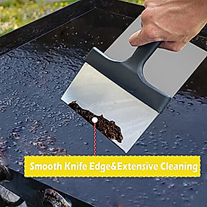 18 PCS Griddle Cleaning Kit for Blackstone, Flat Top Grill Cleaning Kit,Griddle Accessories with 1 Grill Scrapers, 1 Cleaning Handle, 10 Griddle Brush, 4 Grill Stone, 2 Pan Scrapers