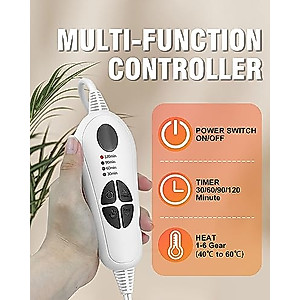 Electric Heating Pad (12 × 24"), Heating Pad for Back Pain Relief & Cramps, Auto Shut Off Heating Pad for Neck Shoulders Stomach Knees Legs with Heat Settings, Heat Pad Gift for Women Mom Girlfriend