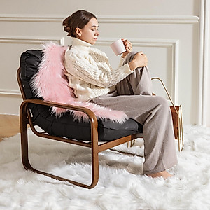 Ashler Faux Fur Rug, Fluffy Shaggy Area Rug 2 x 3 Feet Sheepskin Fur Rug, Pink Fuzzy Rug Machine Washable Shag Rug, Nursery Decor Throw Rugs for Bedroom, Kids Room, Living Room