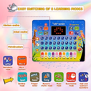1 2 3 Year Old Girl Gifts, Alphabet abc Learning for Toddlers Toys Age 1-2-4 Learning Toys for 2-3-4 Year Olds Toddler Girl Toys for 1-3 Years Old Kids Laptop Birthday Gifts for Girls Tablet for Kids