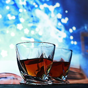 ELIDOMC 10OZ Whiskey Glasses With luxurious Giftbox, Sturdy Set of 4 Cocktail Glasses With Weighted Bottom, Perfect Whiskey Gifts for Men to Drink Whiskey Scotch Cocktail Vodka Bourbon