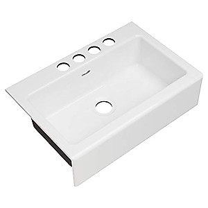 American Standard 77SB33220A.308 Delancey 33 x 22 Single Bowl Apron Front Cast Iron Kitchen Sink, 33 x 22 inch, Brilliant White
