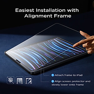 AINOPE Shatterproof Tempered Glass Screen Protector for iPad Air 5th/4th generation (2022/2020,10.9 Inch) iPad Pro 11 Inch All Models (2022/2021/2020/2018) Compatible Apple Pencil 2 Pack