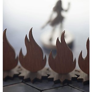 SMONEX 20 Wooden Mini Flame Markers - Spell Effects and Game Markers for Use with Dungeons and Dragons Board Game, Pathfinder, Warhammer, and Other Tabletop RPG – Accessories for D&D