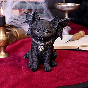 Nemesis Now Vampuss Black Bat Cat, 16cm, Resin, Black, Vampire Cat Figurine, Witch Gift, Halloween Decoration, Cast in Finest Resin, Lovingly Hand-Painted
