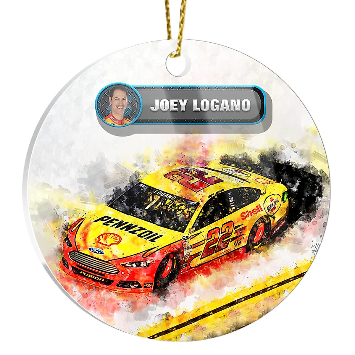 Ornament Joey Clear Logano Memorial Xmas Tree Acrylic Christmas Ornaments Keepsake Home Decor White