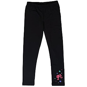 Barbie Little Girls Knotted Long Sleeve Graphic T-Shirt & Leggings Grey/Black 7-8